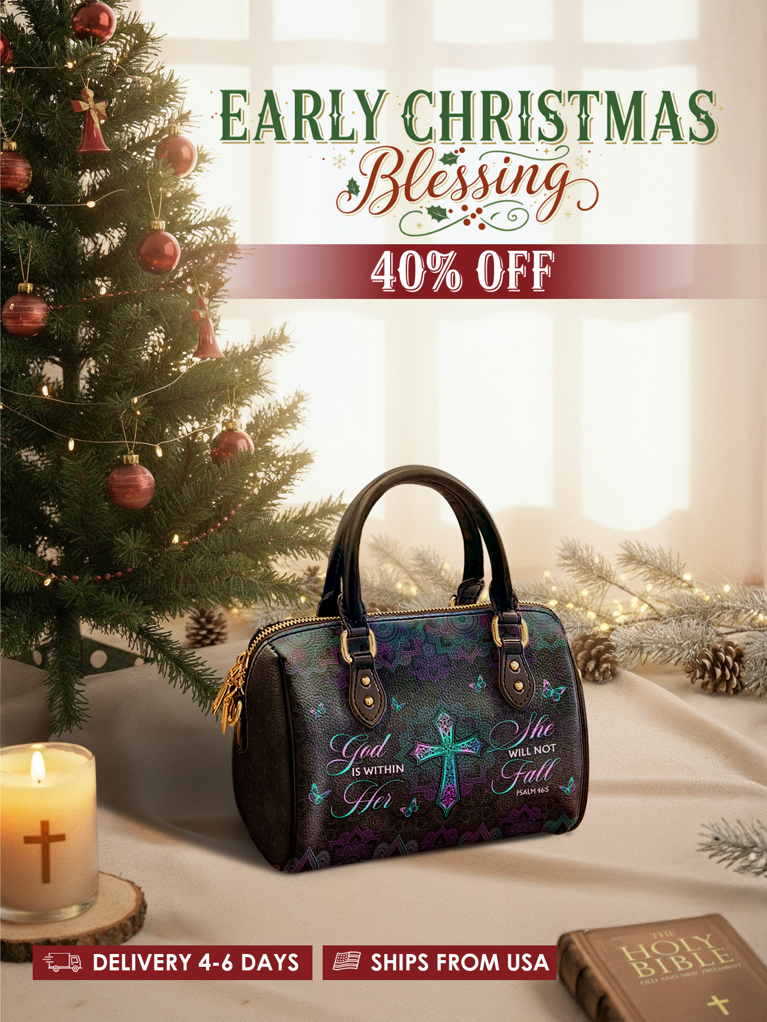 "Unshaken" - Psalm 46:5 Mini Satchel – Blessac